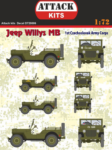 Attack D72006 Jeep Willys MB Cz. Army Corps Decals