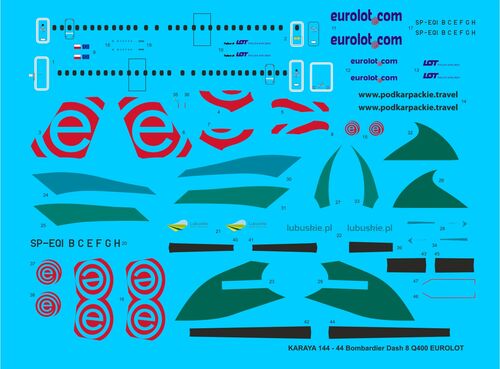 KARAYA D144-44 Dash 8 Q400 Eurolot (PLL LOT)