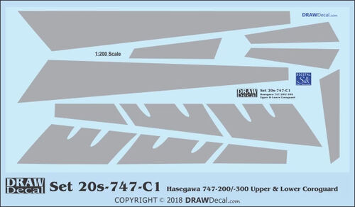 Draw Decal 20-747-C01 Boeing 747-200/300 - Upper and Lower Coroguard (for Hasegawa kits)
