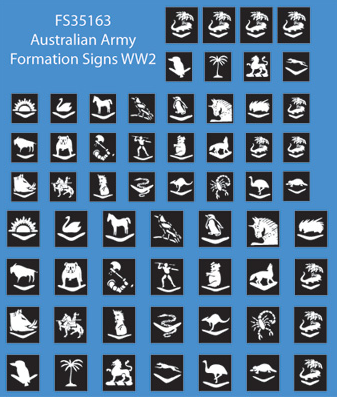 Firestorm Models 35163 Australian Formation Signs WW2 (Dry Transfers)