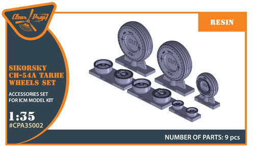 Clear Prop Models A35002 Sikorsky CH-54A Tarhe Wheels Set (For ICM)
