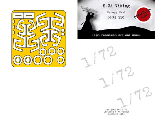 DEAD Design Models NM72110 Lockheed S-3 A Viking - Canopy Mask (for Hasegawa kits)