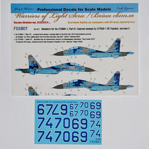 FOXBOT 32-017 Numbers for Su-27UBM-1, Part II