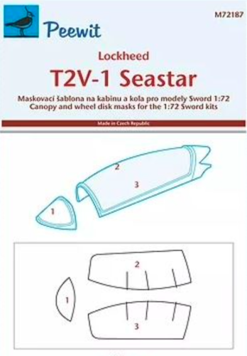 Peewit 72187 Canopy mask for Lockheed T2V-1 Seastar Sword