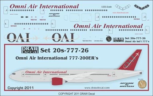 Draw Decal 20-777-26 Boeing 777-200ER - Omni Air International