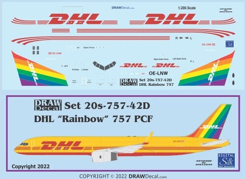Draw Decal 20-757-42D Boeing 757 - DHL Rainbow