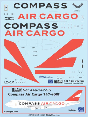 Draw Decal 44-747-95 Boeing 747-400F - Compass Air Cargo