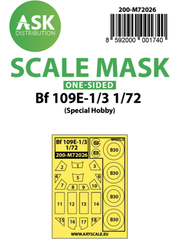 Art Scale Kit M72026 Bf 109E-1/ E-3 one-sided