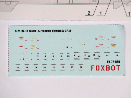 FOXBOT 72-050 Soviet Missile R-73 AA-11 Archer 7/8 points of Digital Su-27 Stencils