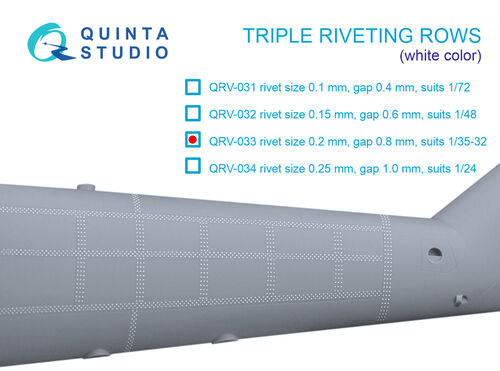 Quinta Studio QRV033 Triple riveting rows (rivet size 0.20 mm, gap 0.8 mm)