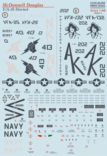 Print Scale 48-259 McDonnell Douglas F/A-18 Hornet - Part 1
