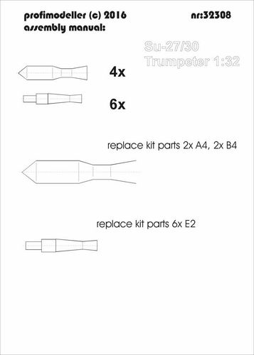 Profimodeller 32308P Static electricity ports for Sukhoi Su-27/Su-30 (designed to be used with Trumpeter kits)
