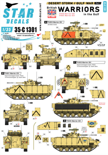 Star-Decals 35-C1301 Desert Storm 1. British Warriors in the Gulf 1990-91.