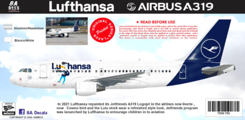 8aDecs 7909-785-144 Lufthansa Airbus A319 Jetfriends 2021