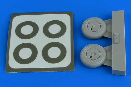 Aires 4781 Spitfire Mk.I wheels (with covers) & paint masks TAMIYA