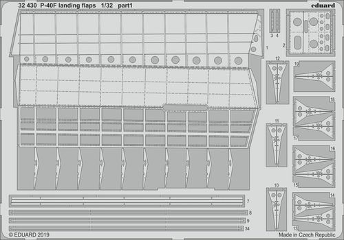 Eduard 32430 P-40F landing flaps TRUMPETER