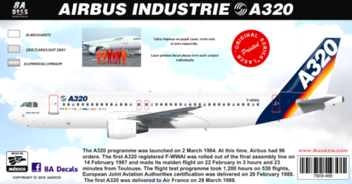 8aDecs 7909-466-200 Airbus A320 MSN 001 1987