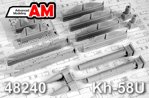 Advanced Modeling AMC48240 Kh-58U Anti-Radar missile with AKU-58 set