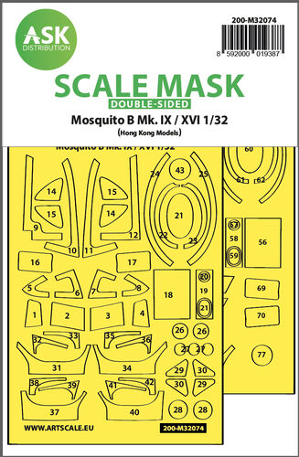 Art Scale Kit M32074 Mosquito B Mk.IX/XVI Double-Sided Fit Mask (For Hong Kong Models)