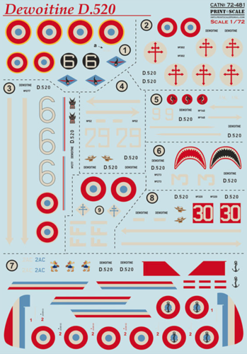 Print Scale 72-481 Dewoitine D.520 Part 2