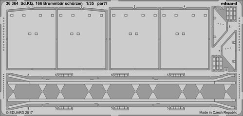 Eduard 36364 Sd.Kfz. 166 Brummbär schürzen TAMIYA