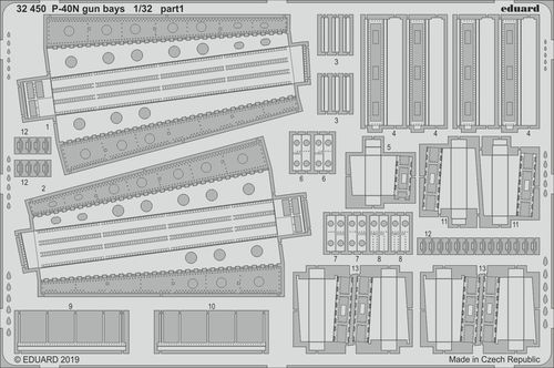 Eduard 32450 P-40N gun bays TRUMPETER