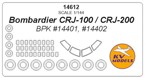 KV Models 14612 Bombardier CRJ-100 / CRJ-200 (BPK) + wheels masks