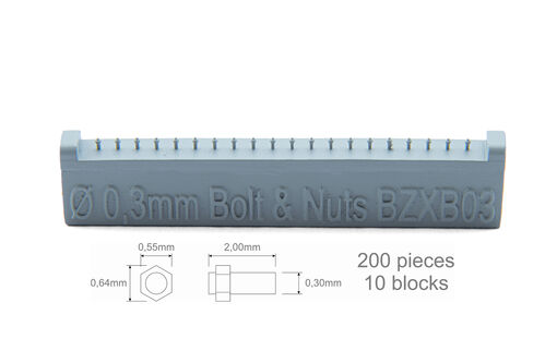 Bra.Z Models BZXB03 Screw Ø0,30mm + Nut 0,55x0,64mm 200 pieces