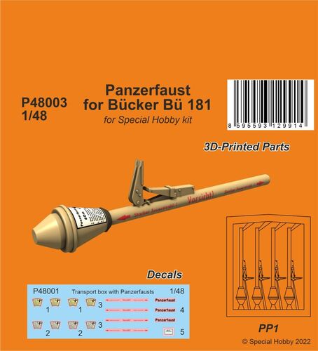 CMK P48003 Panzerfaust for Bücker Bü 181 (for Special Hobby kit)