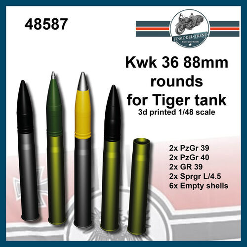 FC ModelTrend 48587 Kwk 36 88mm Rounds For Tiger Tank