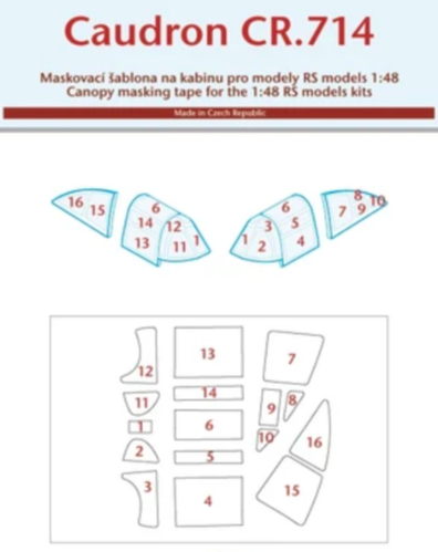 Peewit 48009 Canopy mask for Caudron CR-714 RS Models