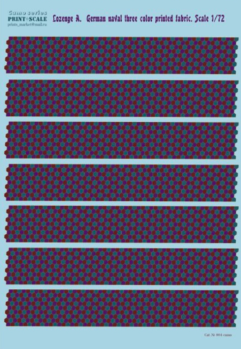 Print Scale 004-camo Lozenge A. German naval three color printed fabric