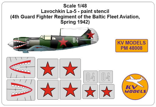 KV Models PM48008 Lavochkin La-5 - paint stencil