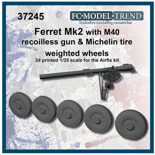 FC ModelTrend 37245 Ferret Mk.2 - Michelin Tires and M20 Recoilless Rifle (3D-printed)
