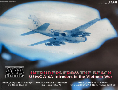 AOA decals 32-001 Intruders from the Beach - USMC A-6A Intruders in the Vietnam War