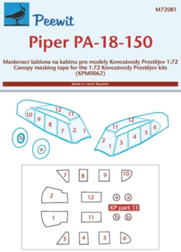 Peewit 72081 Canopy mask for Piper Pa-18-150 KP