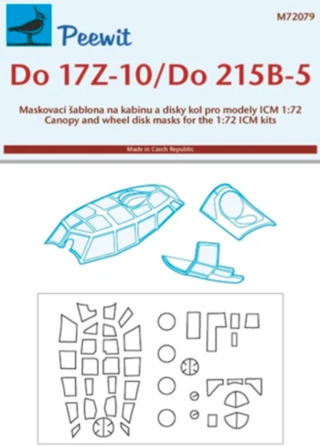 Peewit 72079 Canopy mask for Do 17Z-10 ICM