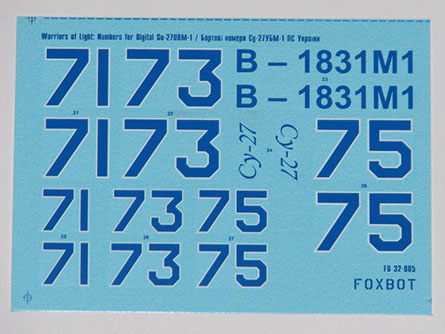 FOXBOT 32-005 Numbers for Sukhoi Su-27UBM, Ukranian Air Forces, digital camouflage