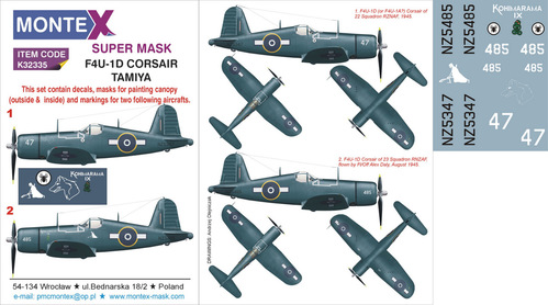 Montex K32335 F4U-1D Corsair Tamiya