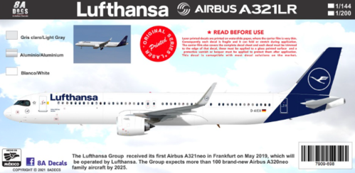 8aDecs 7909-698-144 Lufthansa Airbus A321 Neo