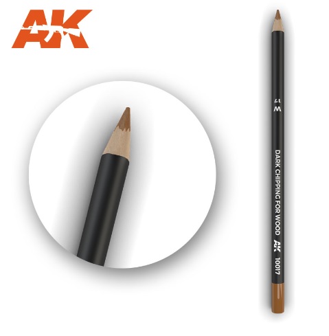 AK-Interactive 10017 Watercolor Pencil Dark Chipping For Wood