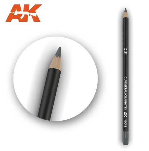 AK-Interactive 10018 Watercolor Pencil Gun Metal (Graphite)
