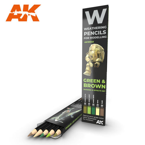AK-Interactive 10040 GREEN & BROWN: Shading & effects set
