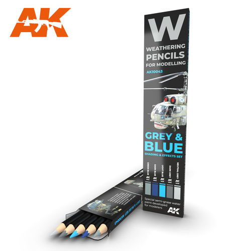 AK-Interactive 10043 GREY & BLUE: Shading & effects set
