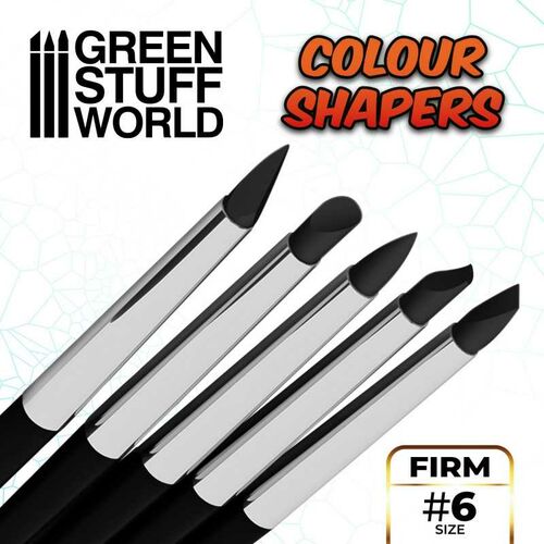 Green Stuff World 1217 Colour Shapers Brushes SIZE 6 - BLACK FIRM