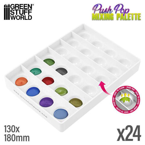 Green Stuff World 5448 Push Pop Mixing Palette - 24 Wells