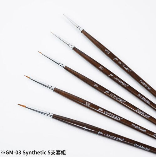 Madworks GM-03 Madworks x Grandarts ProModel Synthetic Detail Brushes Set ( 0, 2/0, 3/0, 5/0, 10/0 )