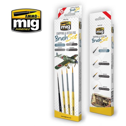 AMMO of Mig Jimenez 7603 Chipping & Detailing Brush Set
