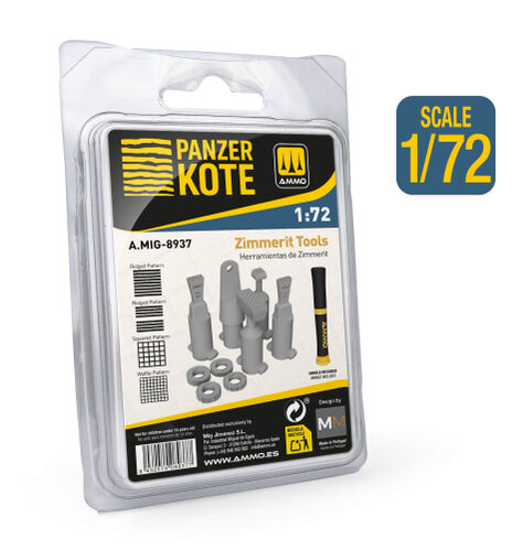 AMMO of Mig Jimenez 8937 Panzer Kote Zimmerit Tools for 1:72 German AFV