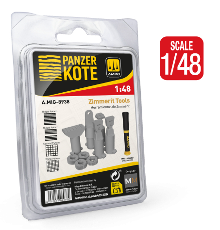 AMMO of Mig Jimenez 8938 Panzer Kote Zimmerit Tools for 1:48 German AFV